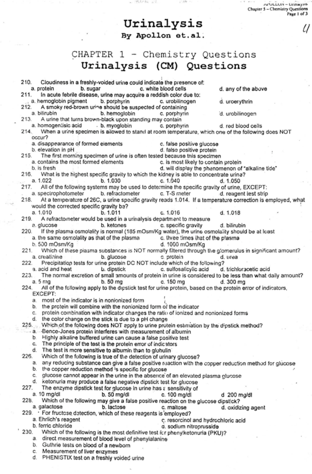 Appolon-Clinical Microscopy QNA - Bachelor of Science in Medical ...