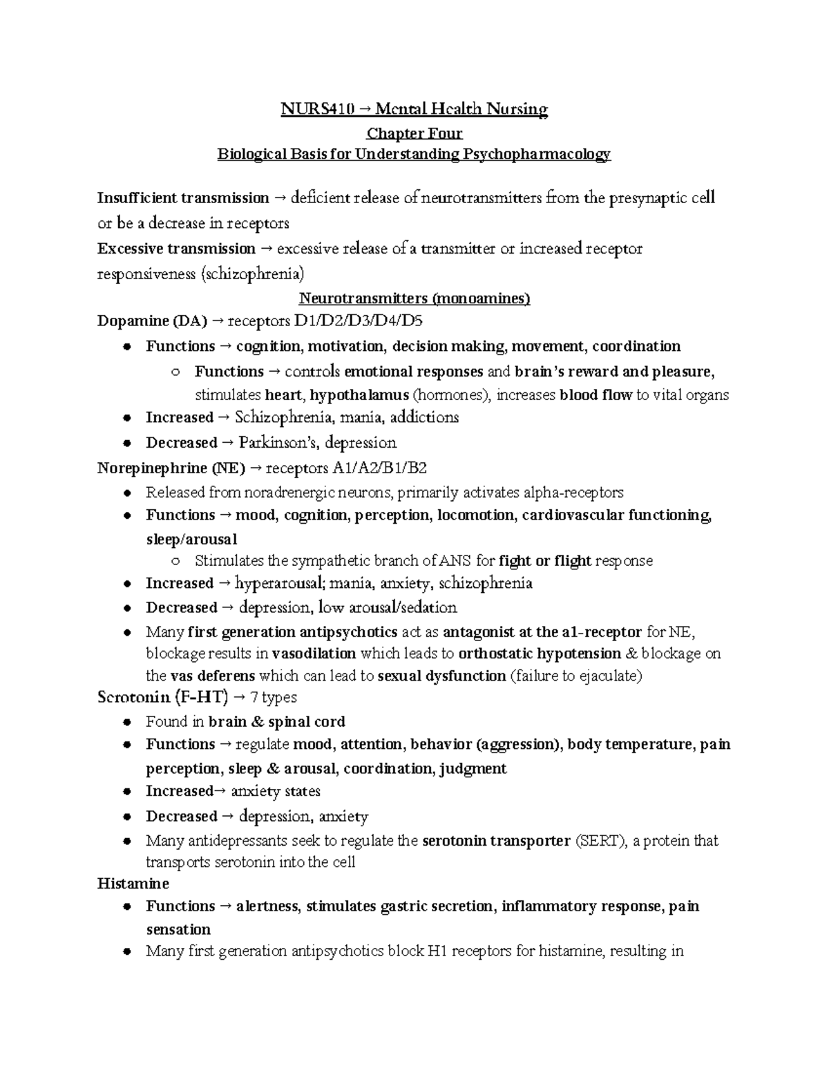 NURS410 - CH 4 - Psych nursing - NURS410 → Mental Health Nursing ...