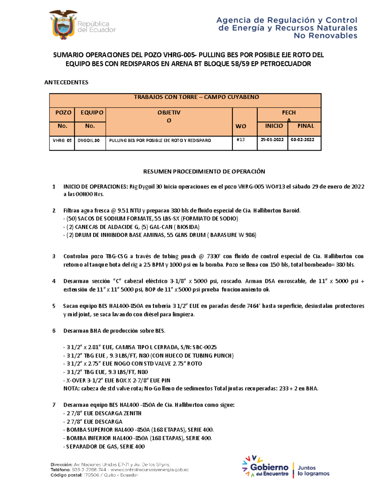 Sumario pozo vhrg-005 wo#13-signed - SUMARIO OPERACIONES DEL POZO VHRG ...