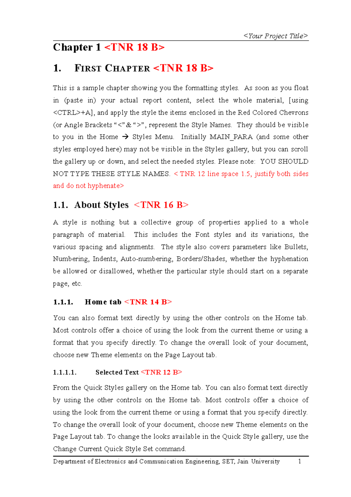 6 - format - Chapter 1 1. FIRST CHAPTER This is a sample chapter - Studocu