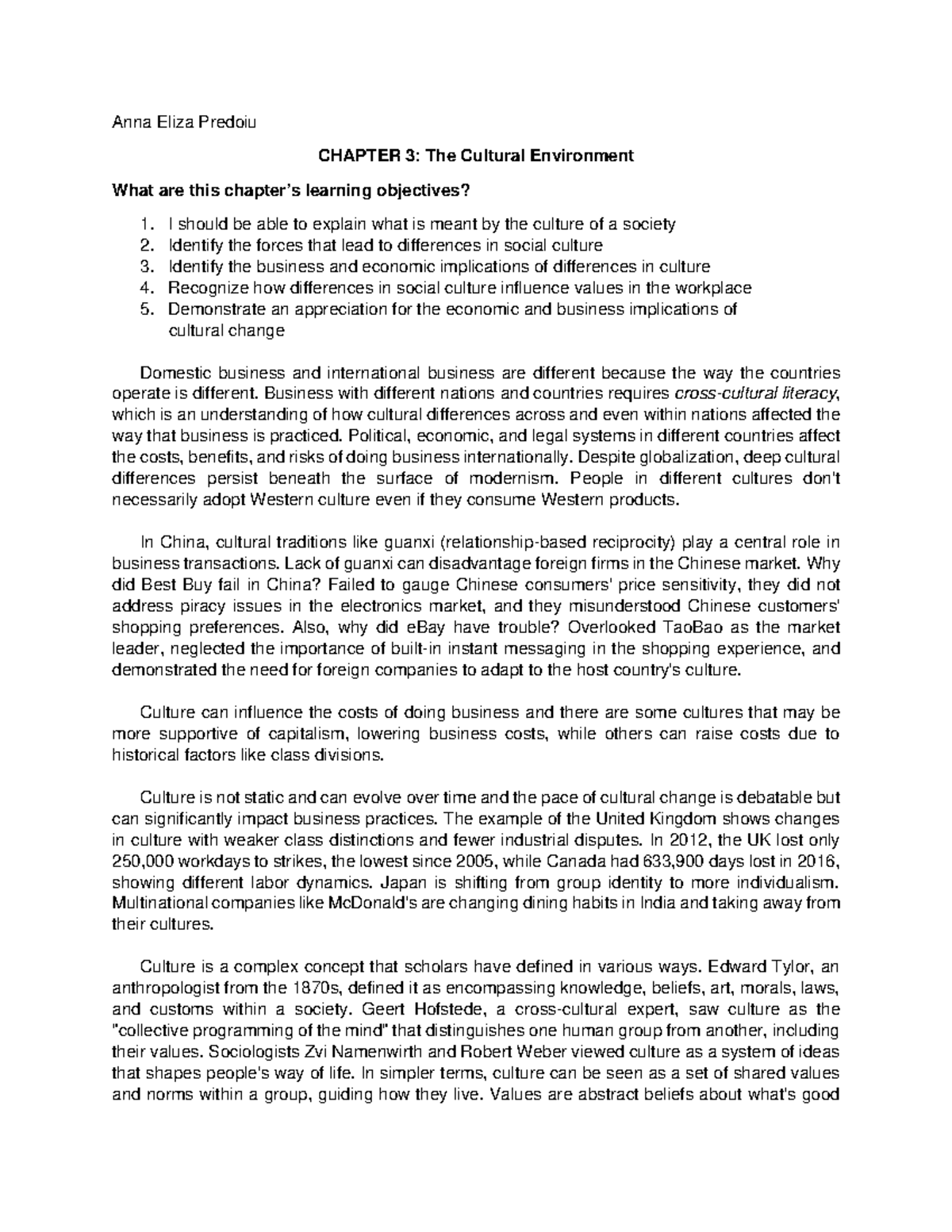 COMM211 Chap3 - A summary of chapter 3 of the textbook. - Global ...