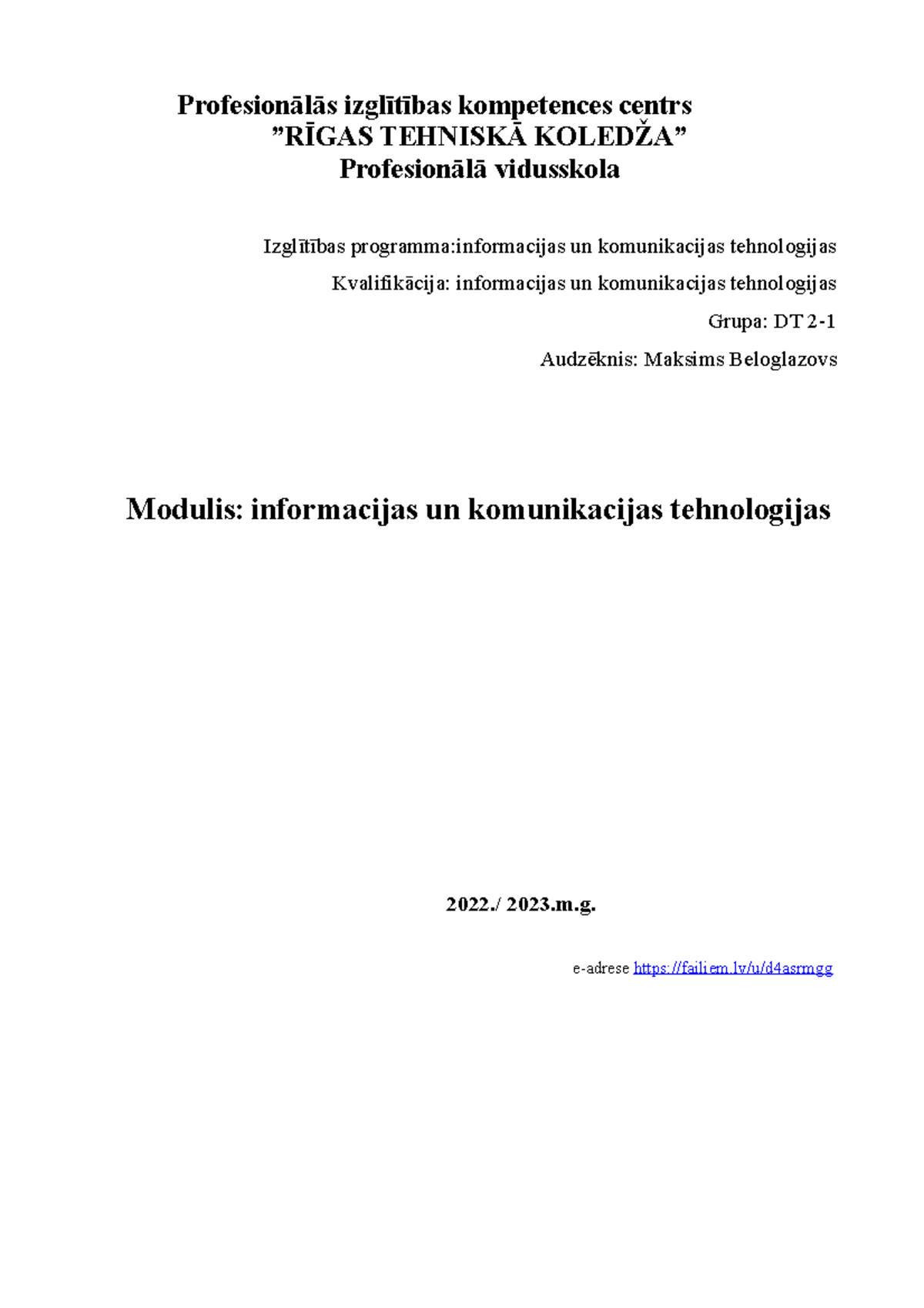 Eikt 3 - darbs - Profesionālās izglītības kompetences centrs ”RĪGAS ...