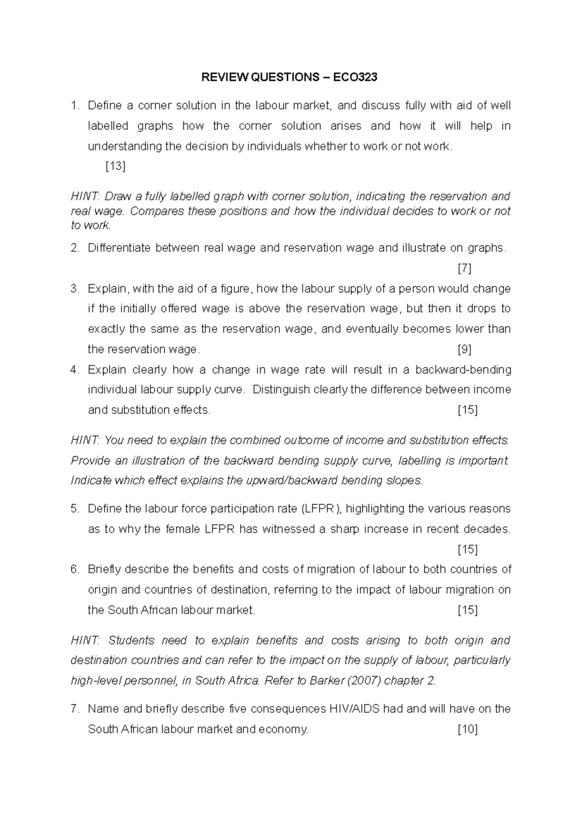 Review Questions - PRACTISE - REVIEW QUESTIONS – ECO Define a corner ...