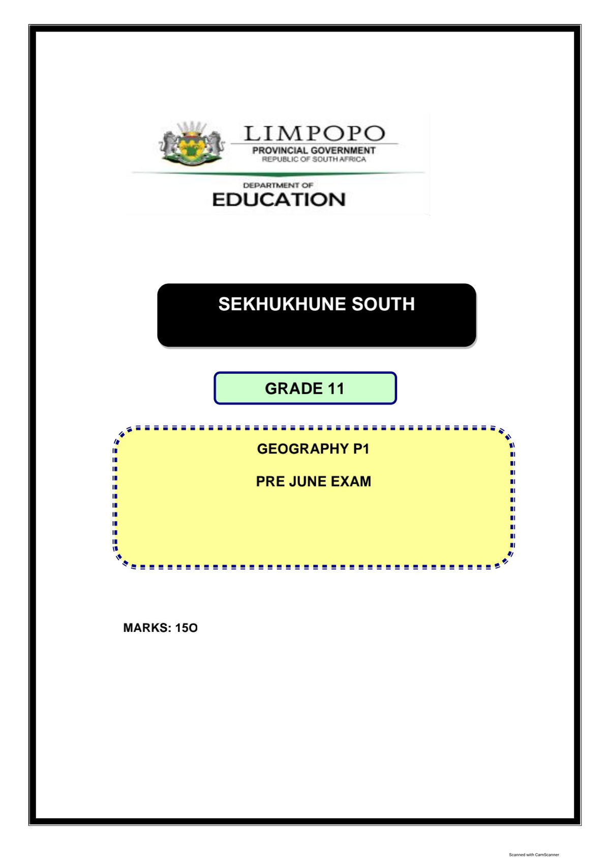 PRE JUNE Examination GEOG GR 11 2024 - LIMPOPO PROVINCIAL GOVERNMENT ...