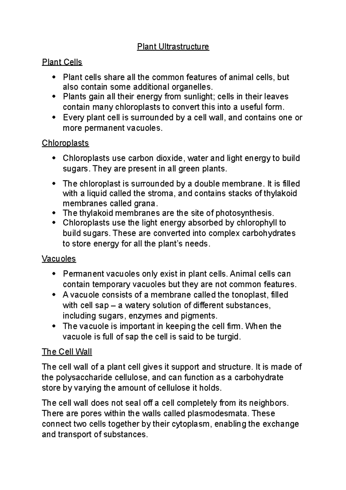 Plant Ultrastructure - Plant Ultrastructure Plant Cells Plant cells ...