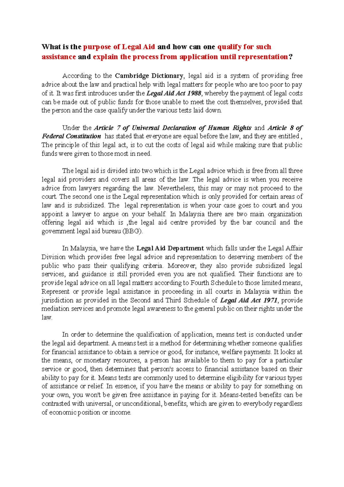 Legal aid tut - Hope this help - What is the purpose of Legal Aid and ...