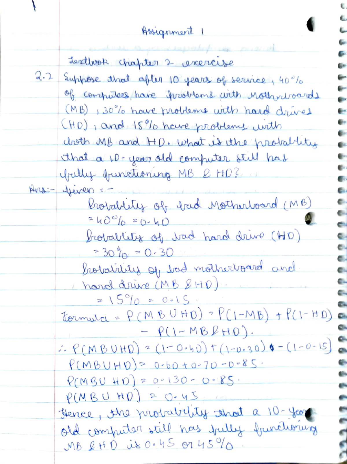 DAMT Assignment 1 - Aoiqnmat dantlek chahte) 2 eercse (MB) 3o°lo haue hole wth houd direl CHO ...