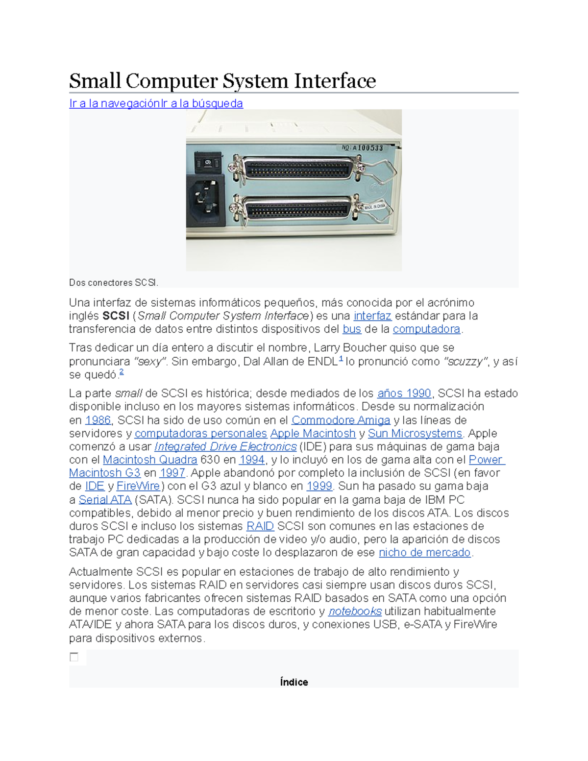 Small Computer System Interface - Una interfaz de sistemas informáticos ...