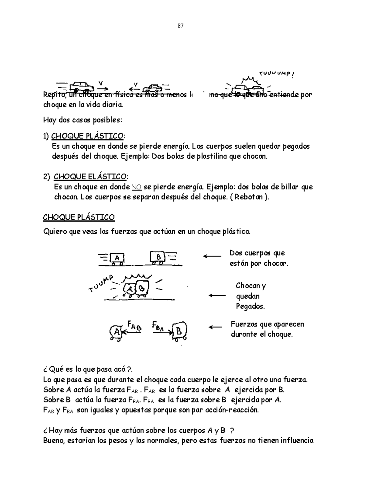 ML2- Choque plastico - Resumen Fisica 1 - 87 Repito, un choque en es ...