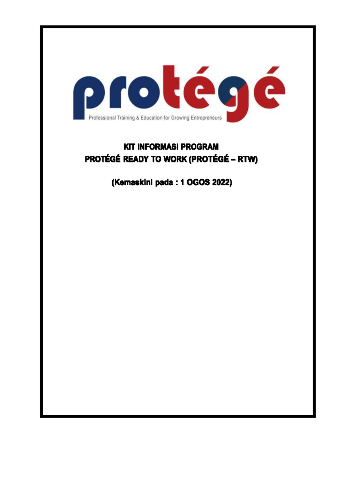KIT Informasi Program Protege RTW - PROGRAM PROTÉGÉ – RTW No Butiran M ...