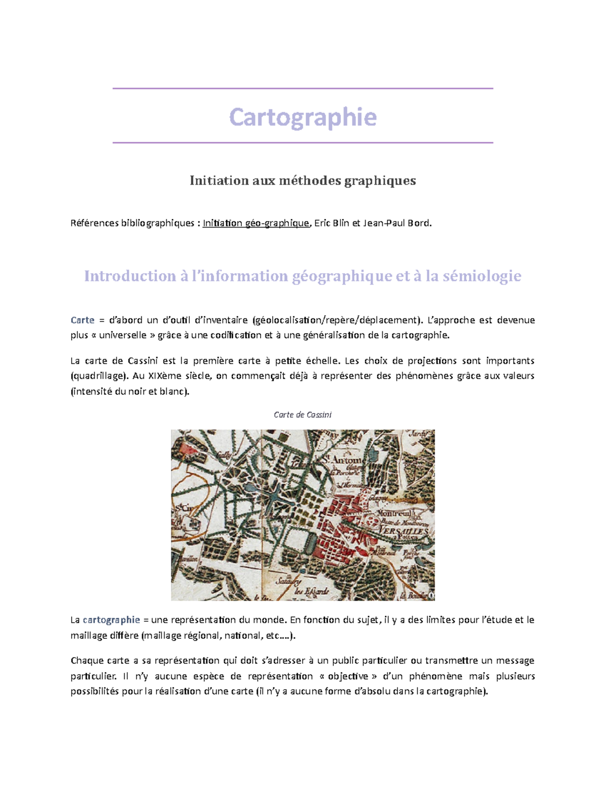 CMpart1 - Cartographie - Cartographie Initiation aux méthodes ...