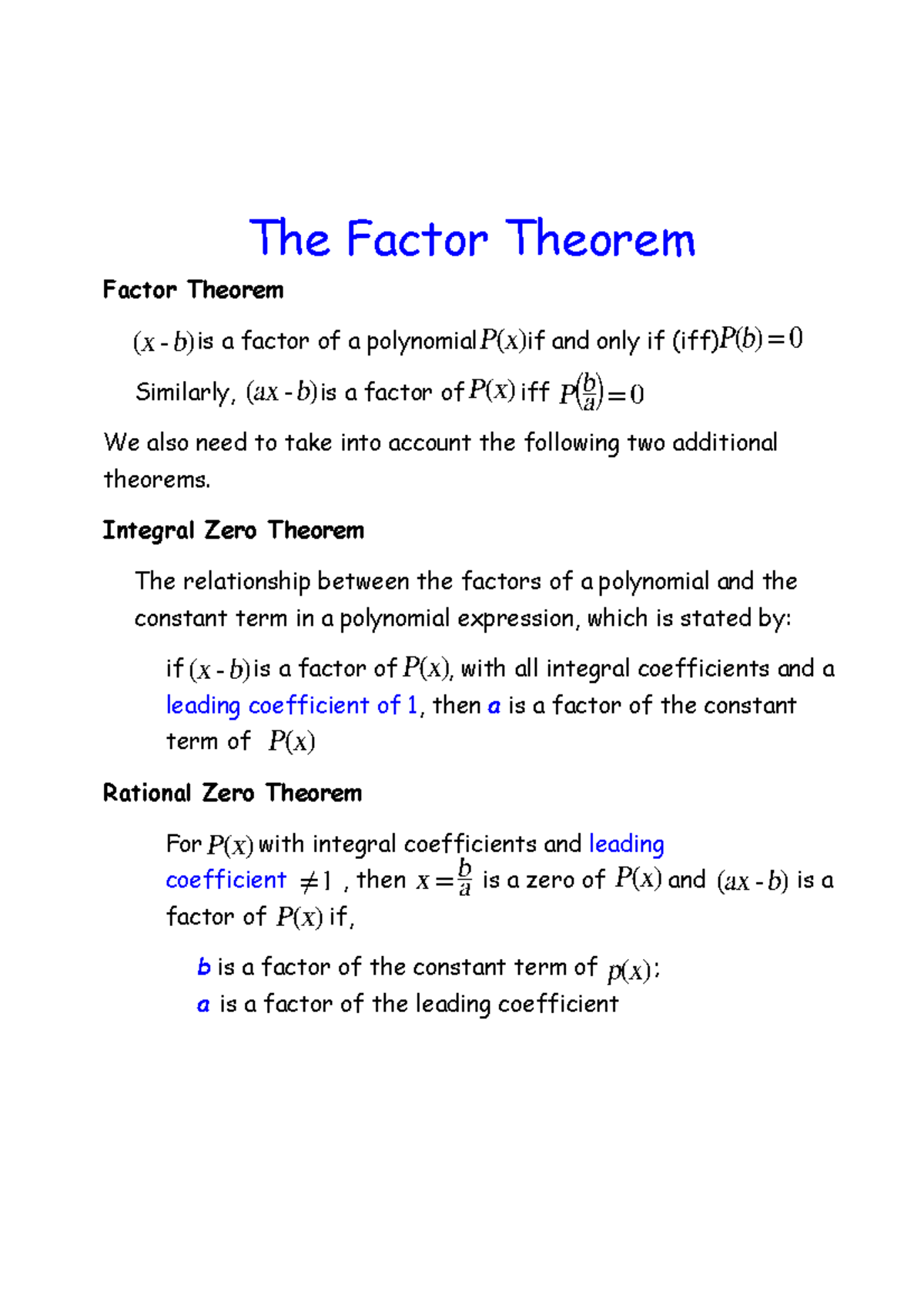 The Factor Theorem - Teacher did this lowkey but here you got let me ...