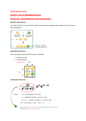 Genetics and Genomics Notes - Class 1 - Genetics and Genomics - Intro ...