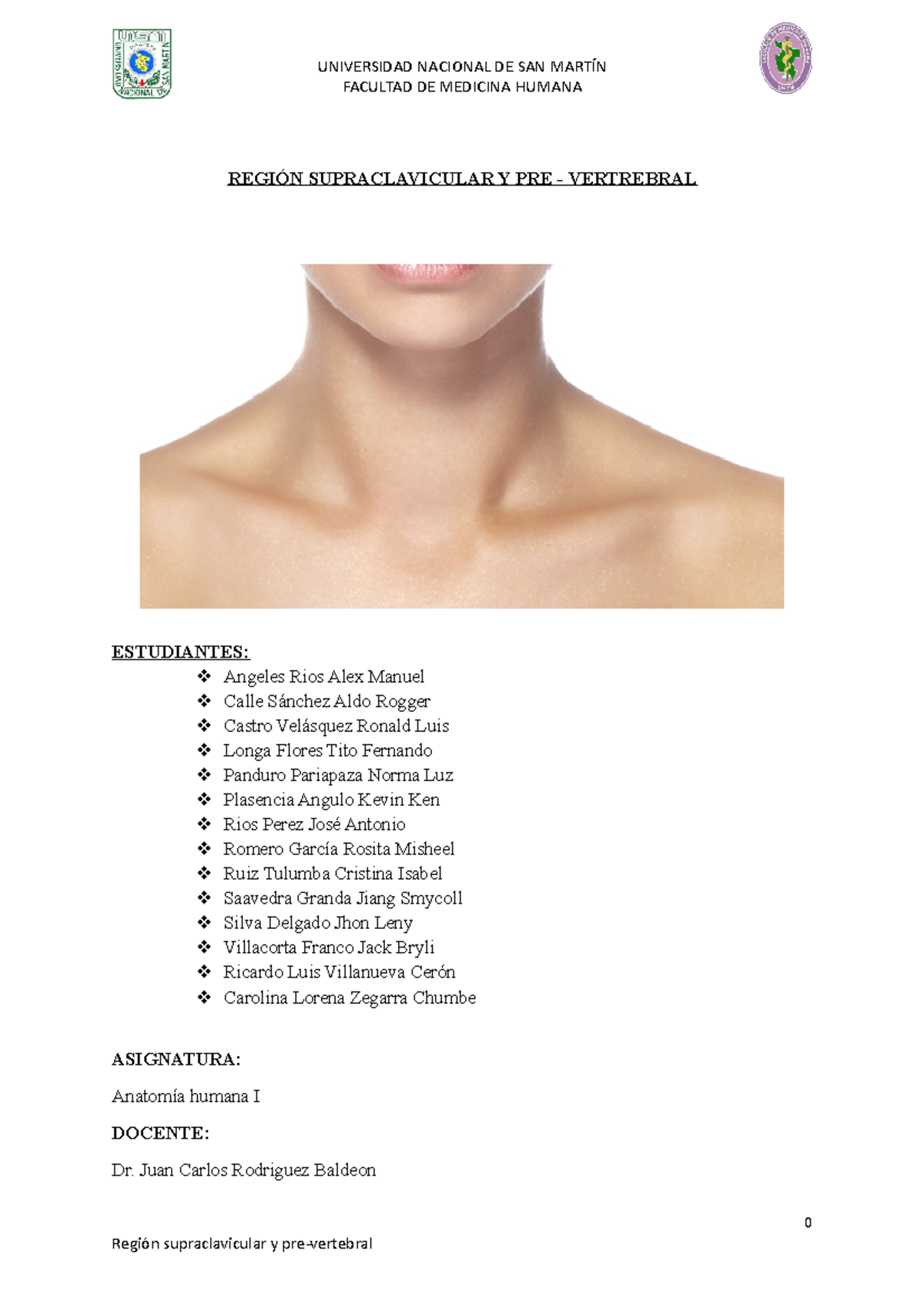 Region supraclavicular y prevertebral - UNIVERSIDAD NACIONAL DE SAN ...