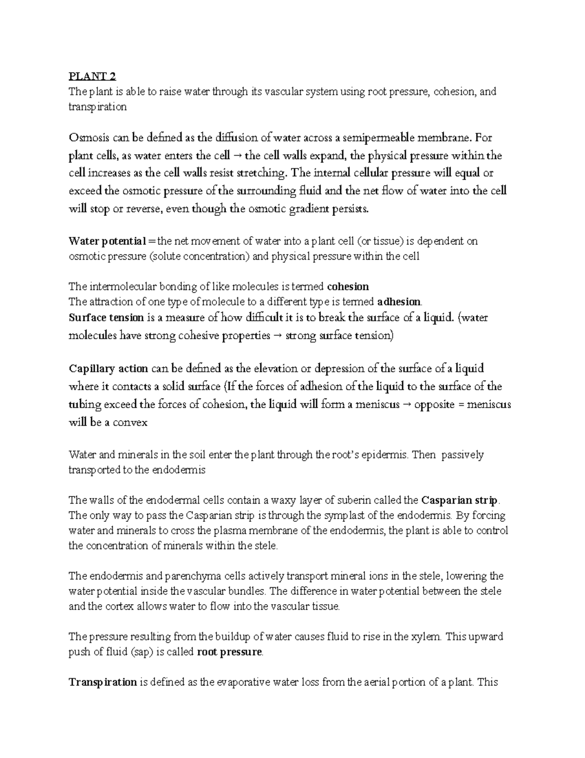 Untitled document - Notes on plant reproduction, photosynthesis ...