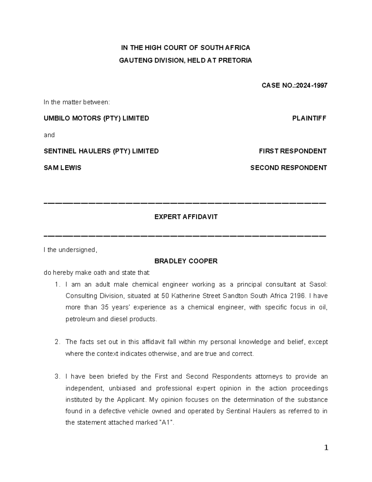 DE JURE Attorneys - Founding Affidavit (003) - IN THE HIGH COURT OF ...