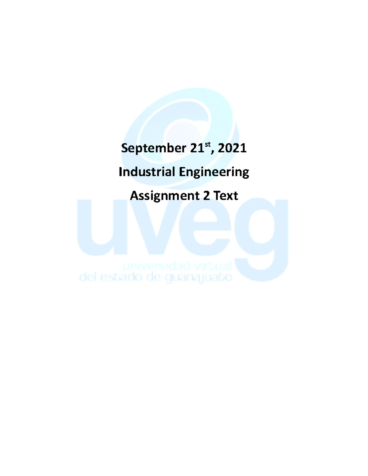 Hermosillo - scCscSCc - September 21 st , 2021 Industrial Engineering ...