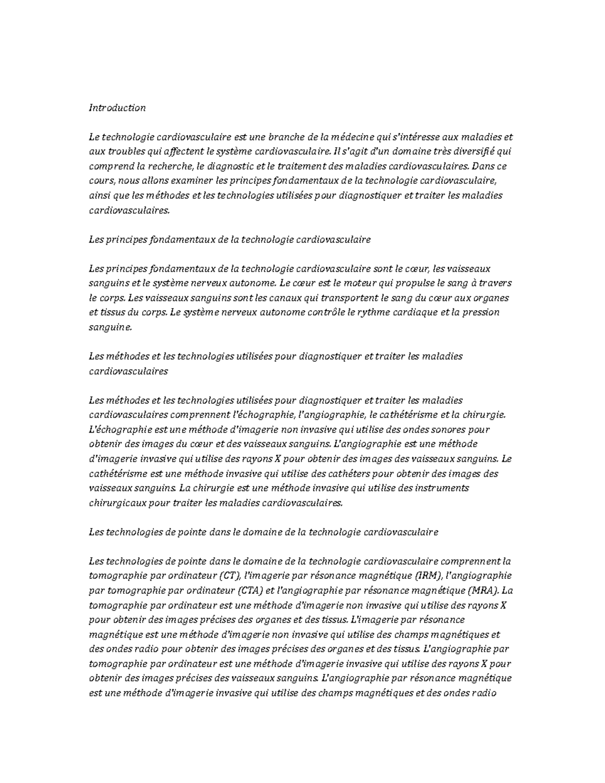 Cardiovascular Technology Study Notes - Introduction Le technologie ...