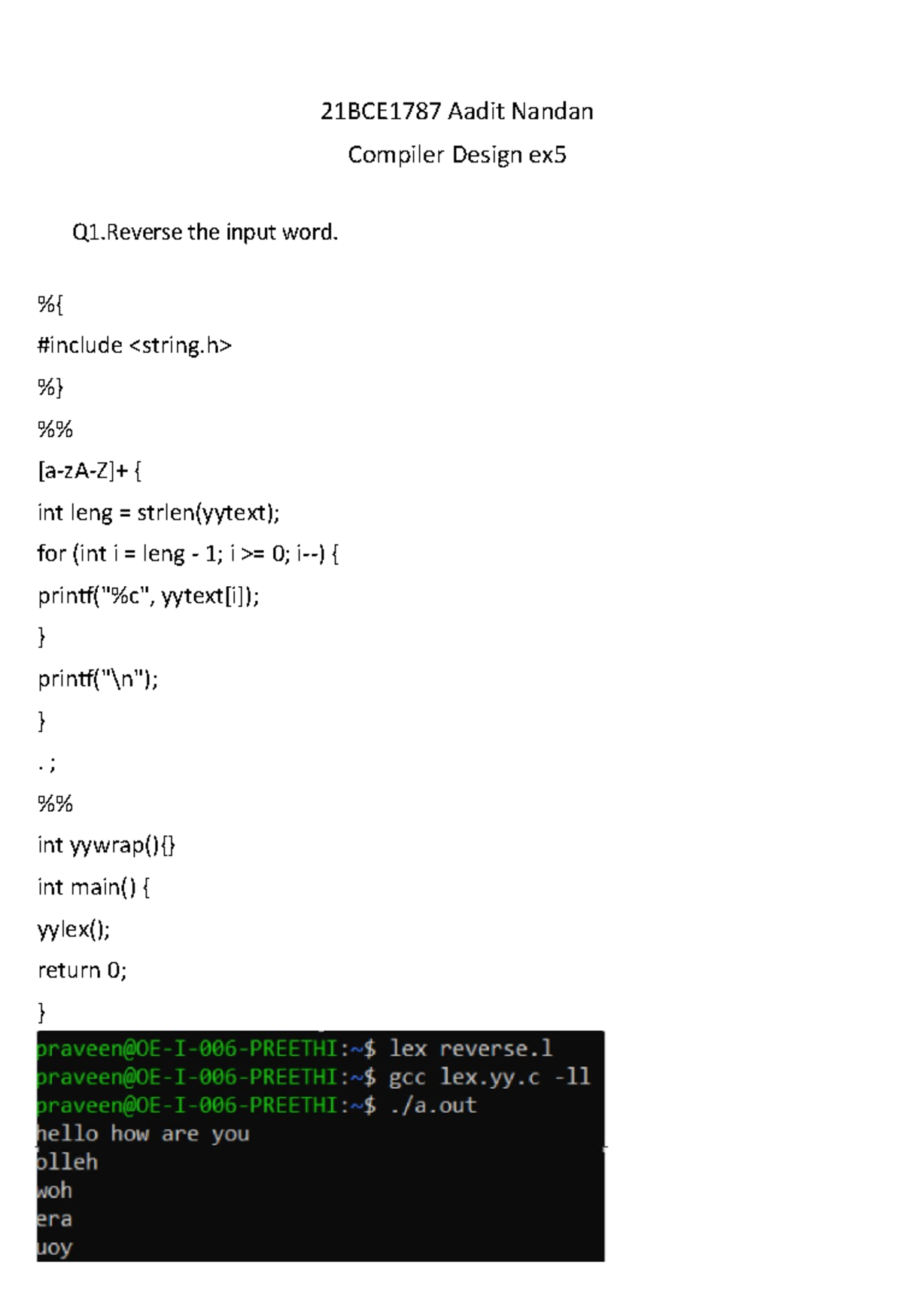 21BCE1787 cd ex6 - mandatory assignments - 21BCE1787 Aadit Nandan ...