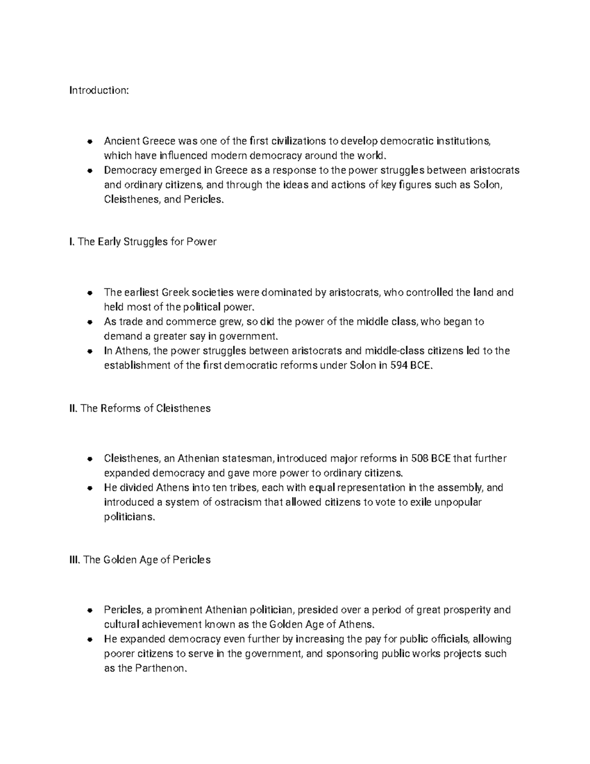 Introduction - Class note - Introduction: Ancient Greece was one of the ...