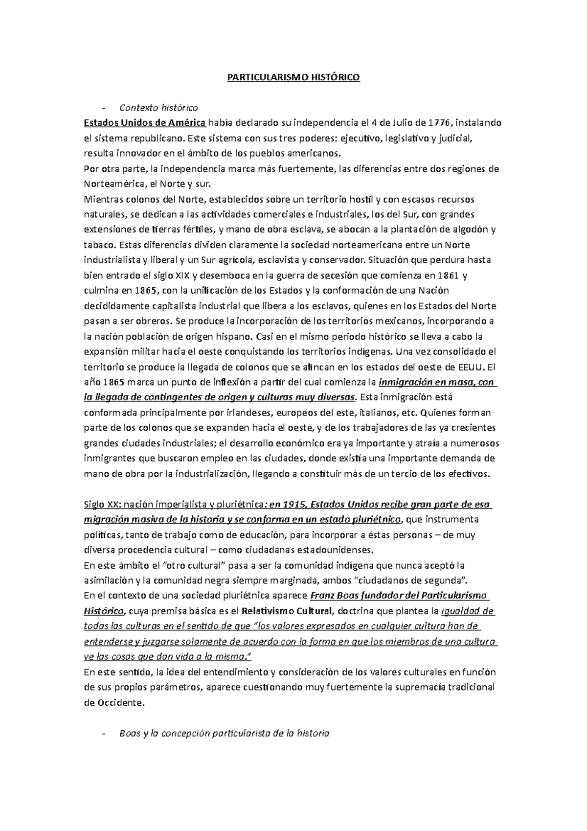 Particularismo Historico - PARTICULARISMO HISTÓRICO Contexto histórico ...