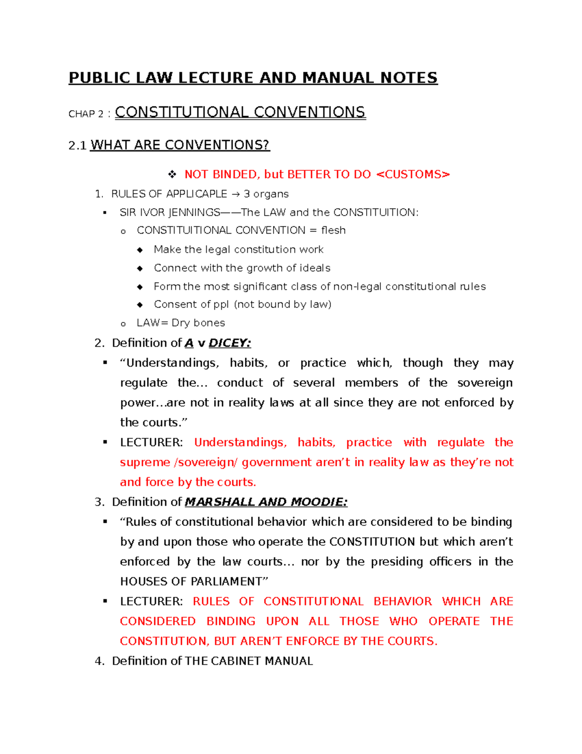 Constituition convention - PUBLIC LAW LECTURE AND MANUAL NOTES CHAP 2 ...