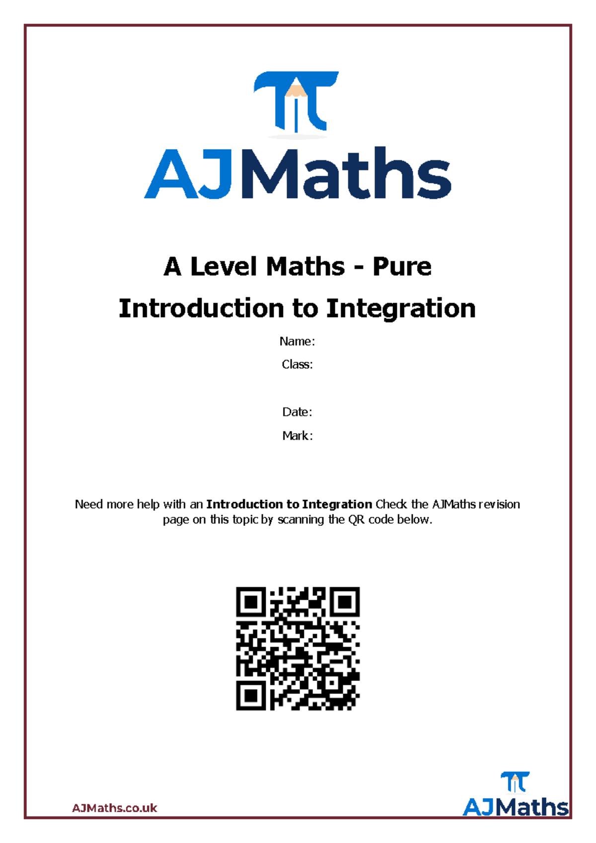 A level maths introduction to integration - A Level Maths - Pure ...