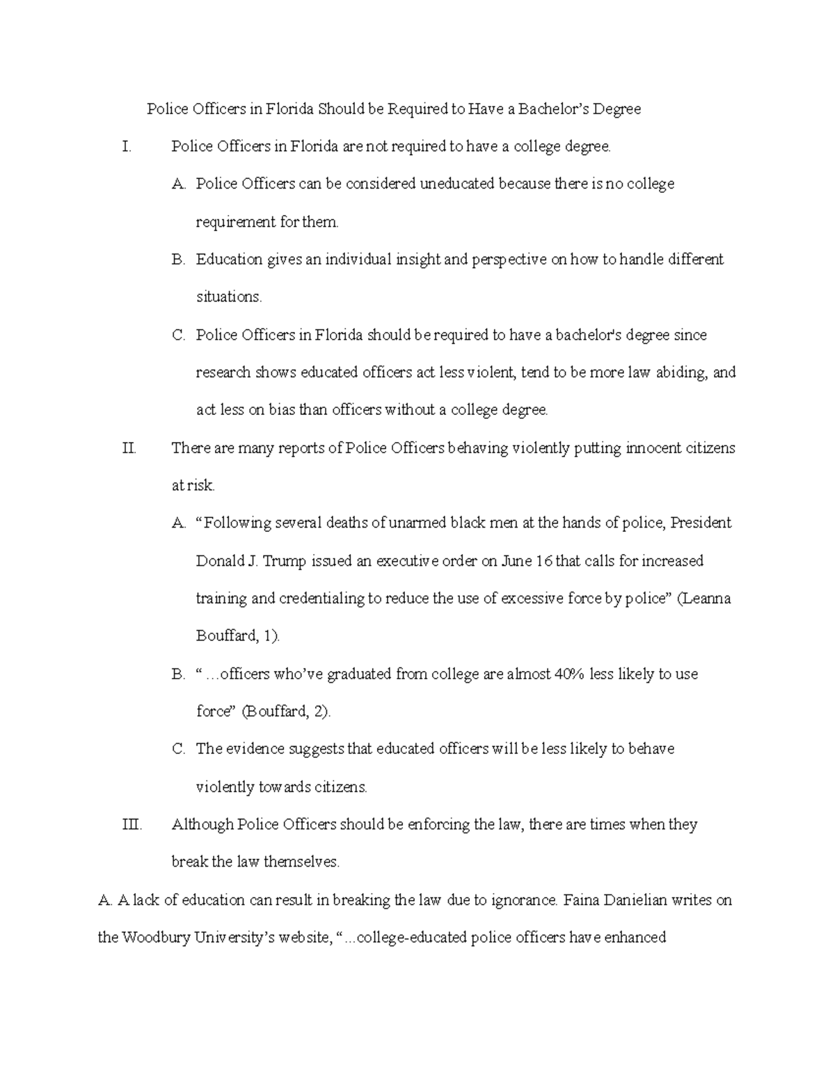 Police outline - Copy - Police Officers in Florida Should be Required ...