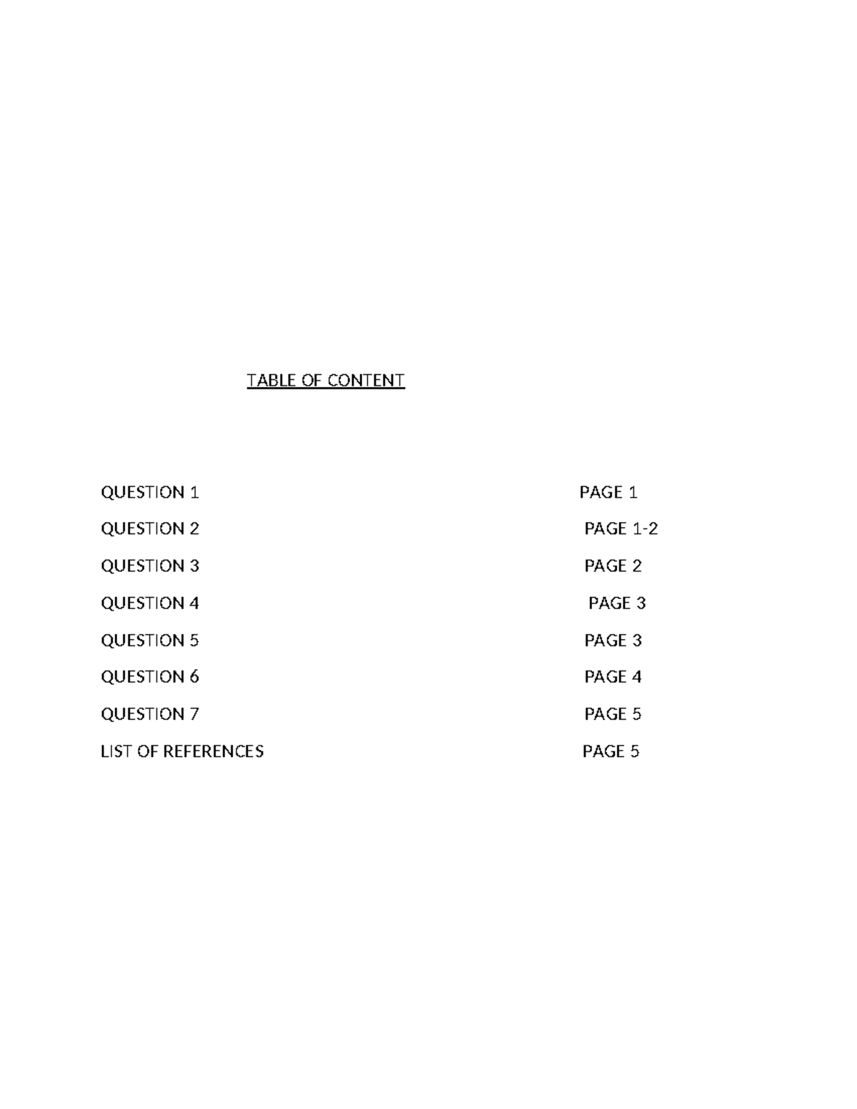 EXAM Entreprenuership 2021 2 - TABLE OF CONTENT QUESTION 1 PAGE QUESTION 2 PAGE 1- QUESTION 3 ...