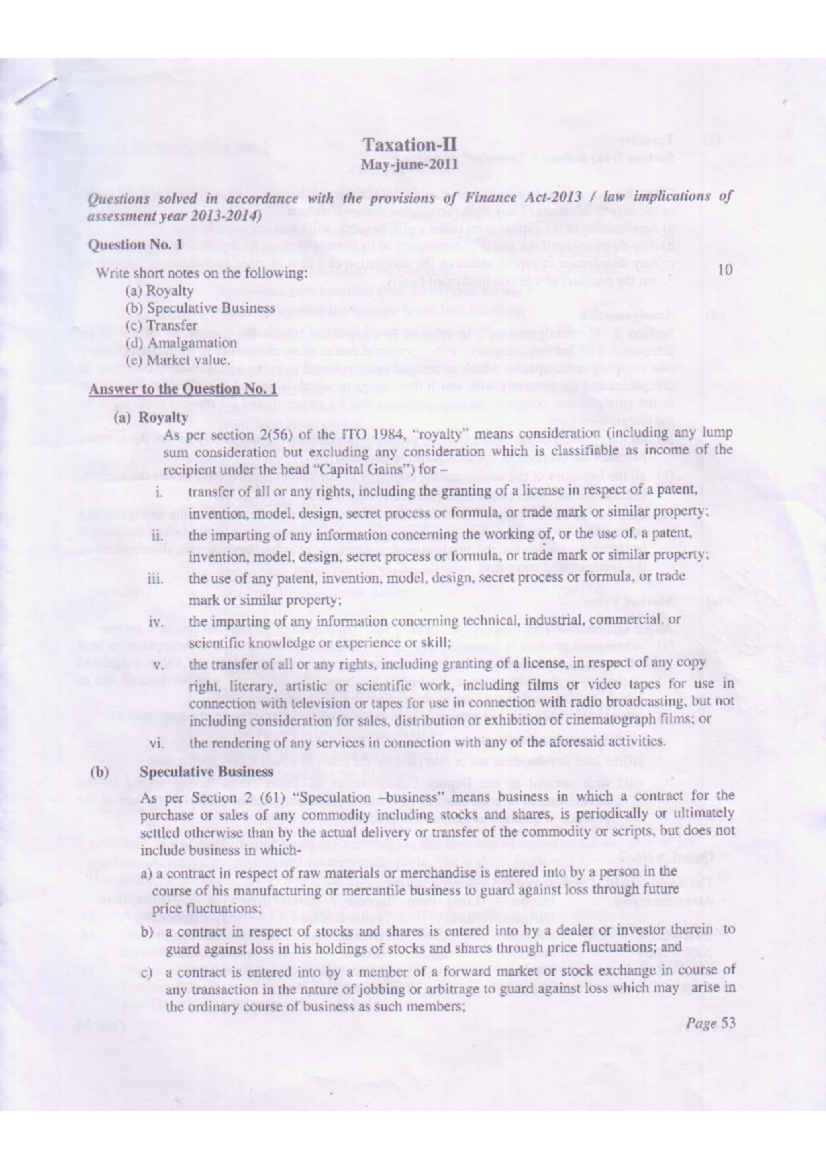 ICAB Application Level Taxation II Suggested Answer MAY JUNE 2011 to ...