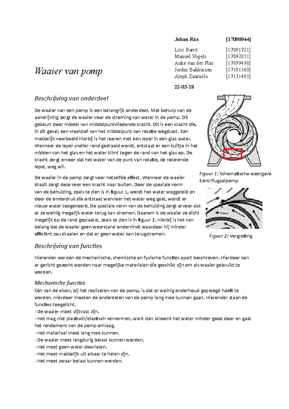 Materiaalkeuze Waaier-centrifugaalpomp - Waaier van pomp Johan Ras ...