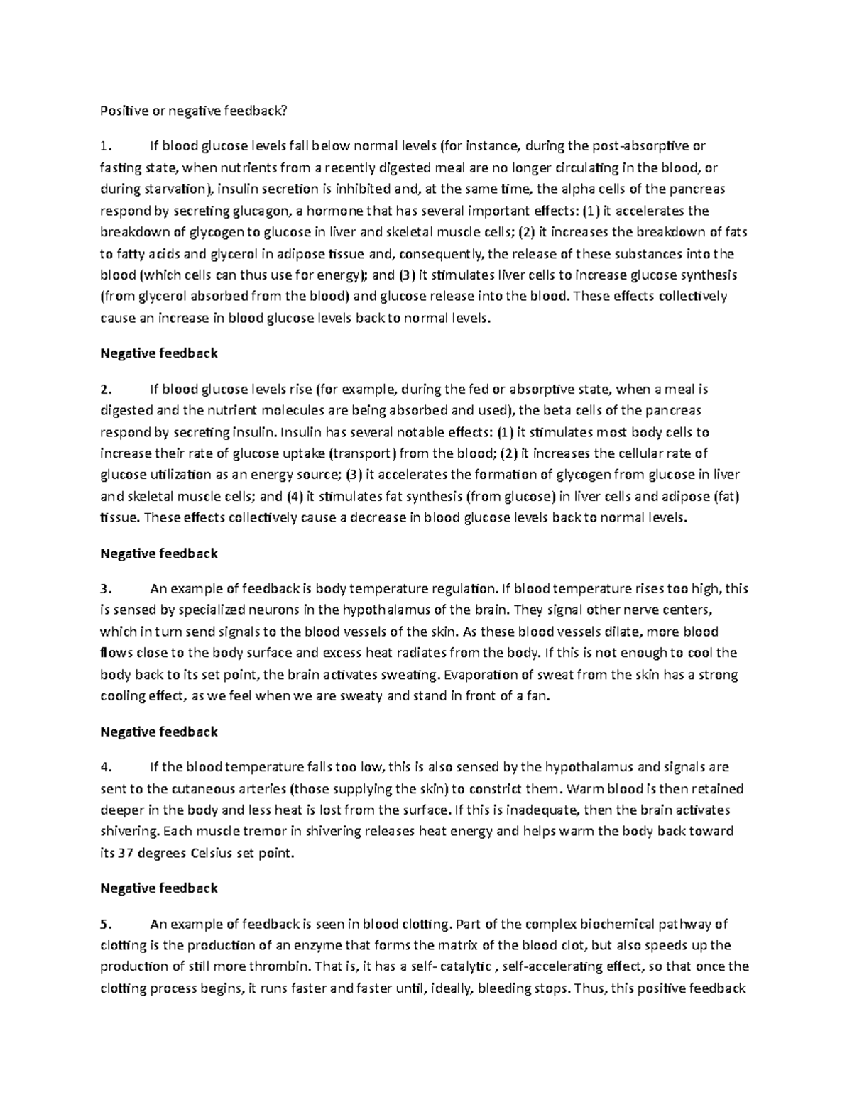 16 Positive Or Negative Feedback Positive Or Negative Feedback If