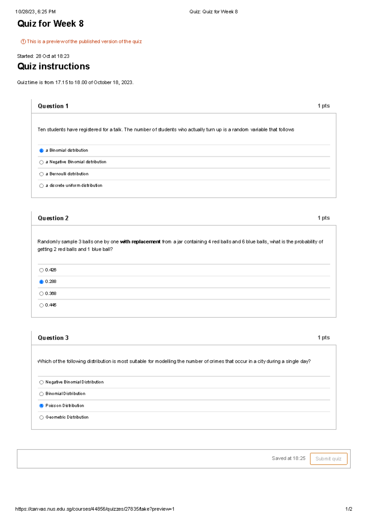 Quiz Quiz for Week 9 - nil - 10/28/23, 6:25 PM Quiz: Quiz for Week 8 ...