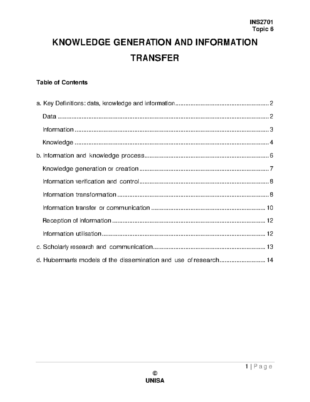 Topic 6 - Tutorial - Topic 6 1 | P a g e © KNOWLEDGE GE NER AT ION AND ...