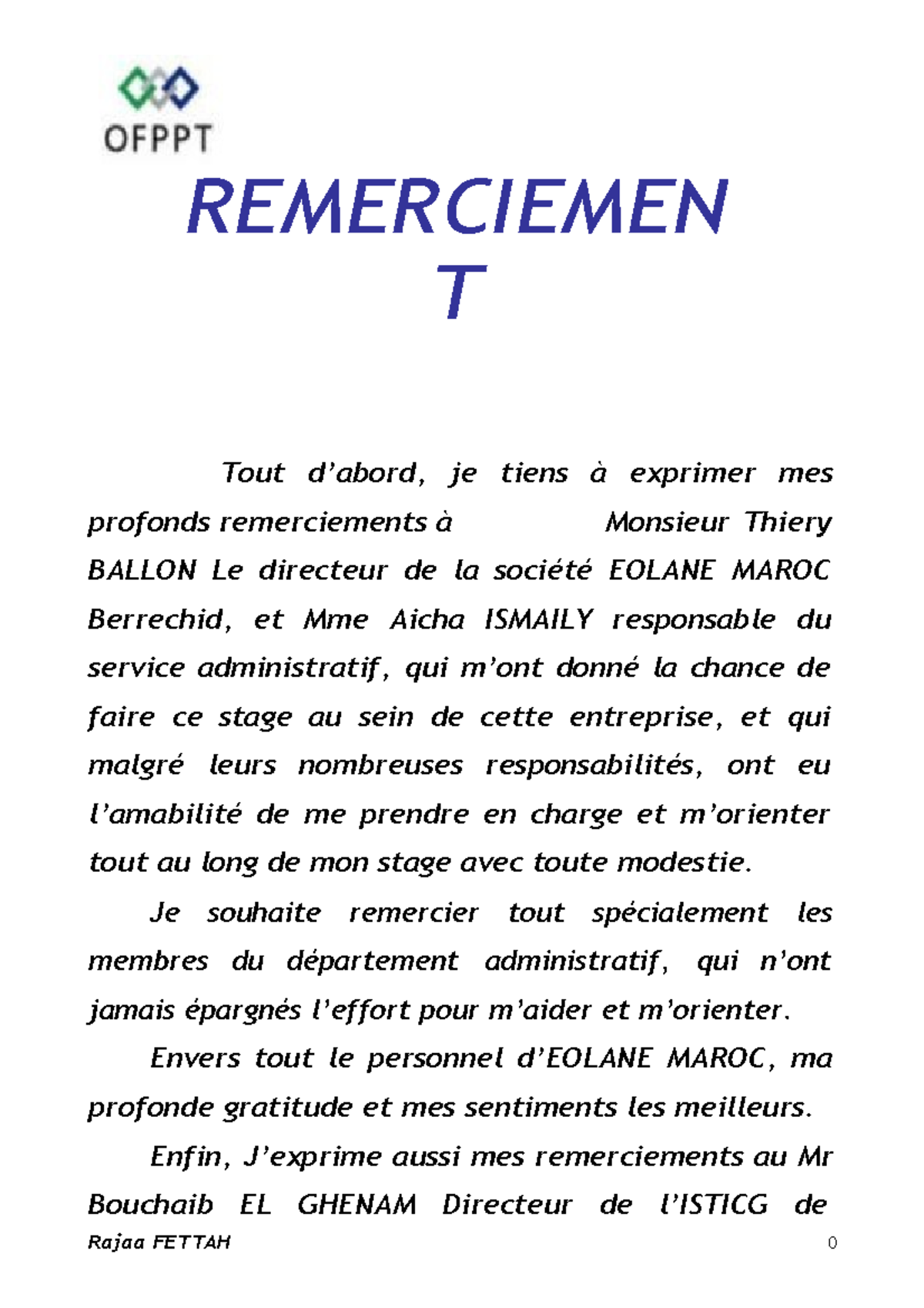 Rapport de stage rh - Summary Ressources Humaine - Rajaa FETTAH 0 ...