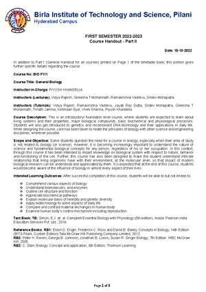 BITS F112 Technical Report Writing Handout - FIRST SEMESTER 2023 ...