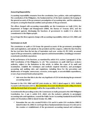 Gov Acc 7 - Notes - Under the new accounting system , the government ...