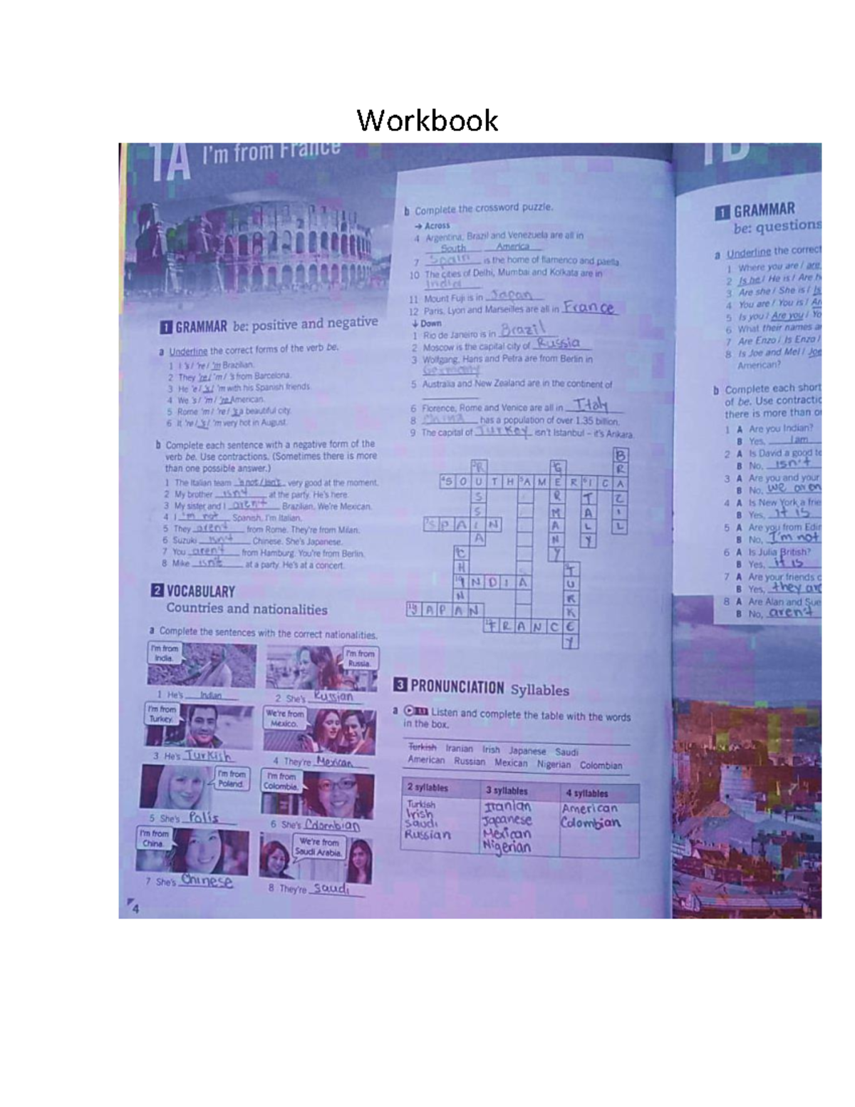 Workbook - Ejercicios resueltos del libro - Inglés Basico - Workbook ...