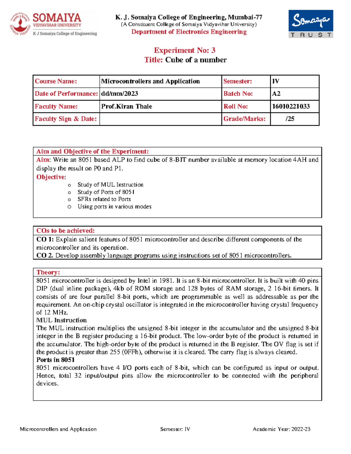 Experiment no3 dpl - (A Constituent College of Somaiya Vidyavihar University) Department of ...