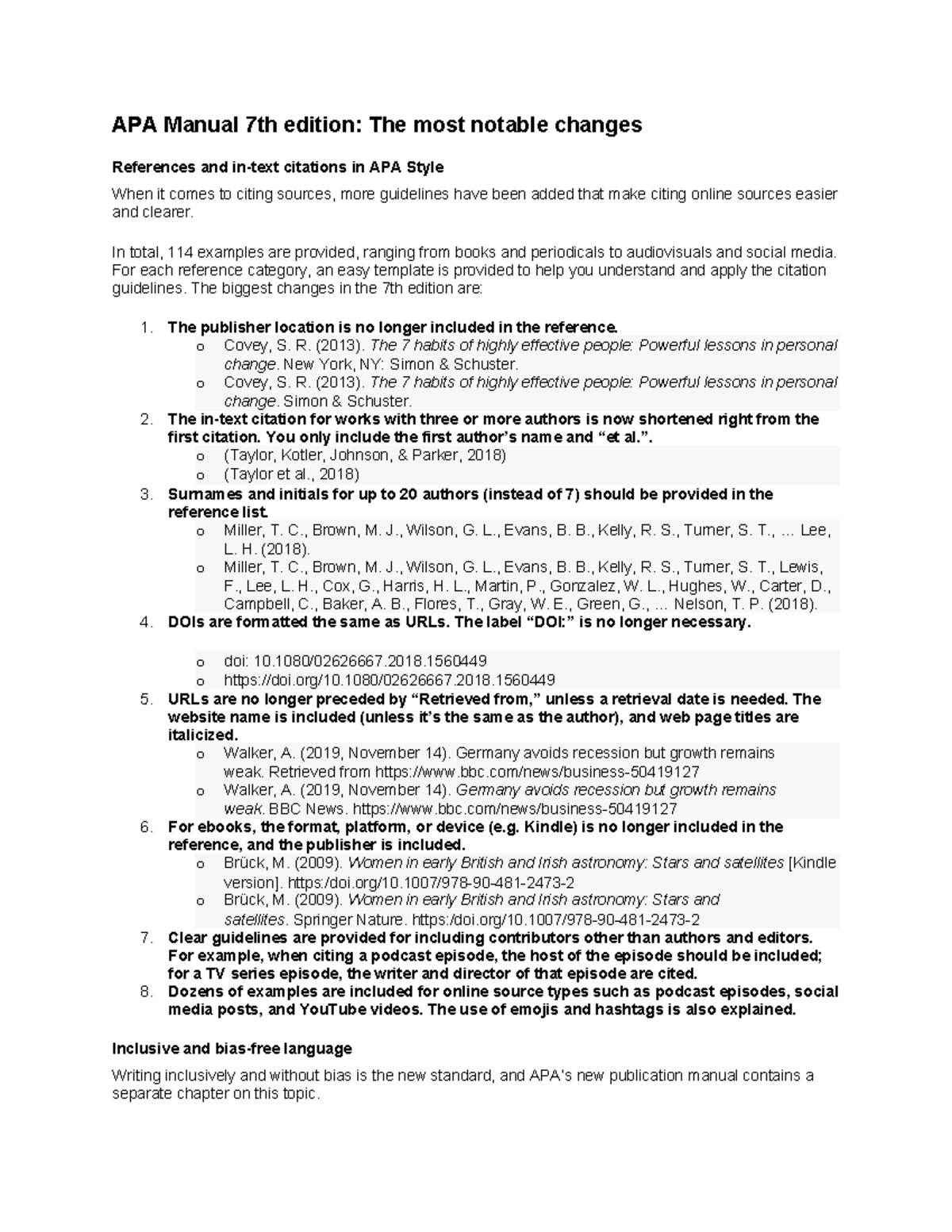 APA 7th edition changes - APA Manual 7th edition: The most notable ...