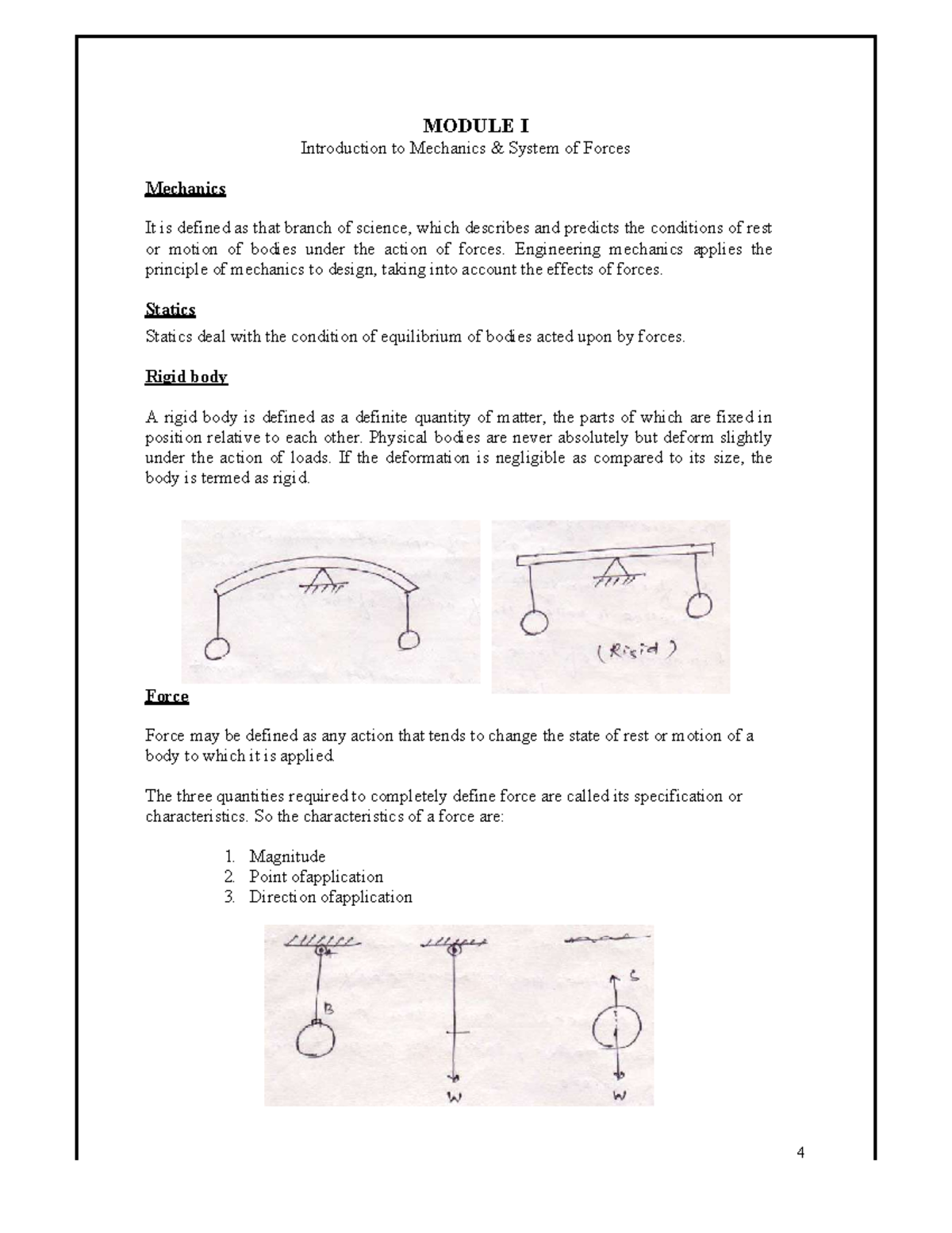 Engineering Mechanics - MODULE I Introduction to Mechanics & System of ...