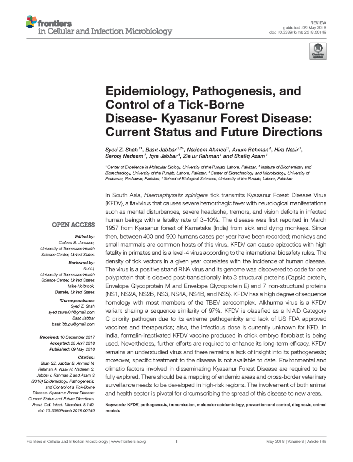Informatics - REVIEW published: 09 May 2018 doi: 10.3389/fcimb. Edited ...