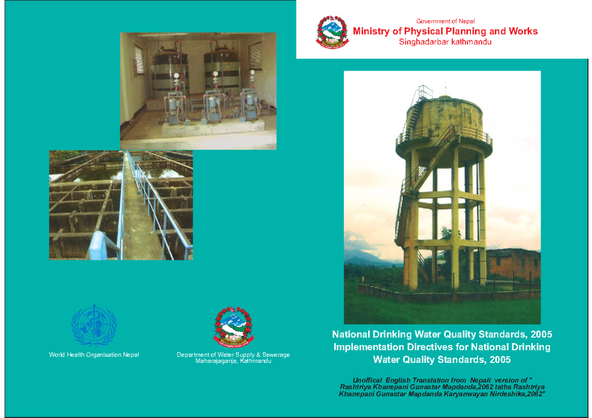 National Drinking Water Quality Standards 2005 - (A) National Drinking ...