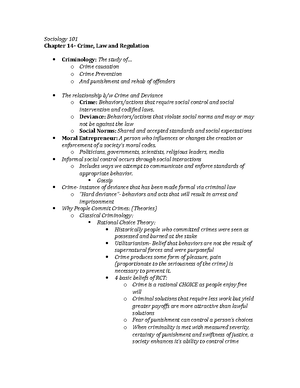 Sociology 101- chapter 6 notes - Sociology 101 Chapter 6- Socialization ...