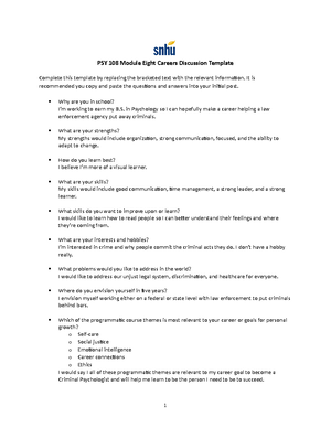 Module 2.2 PSY-108 - Project One Milestone: Graphic Organizer Gabrielle ...