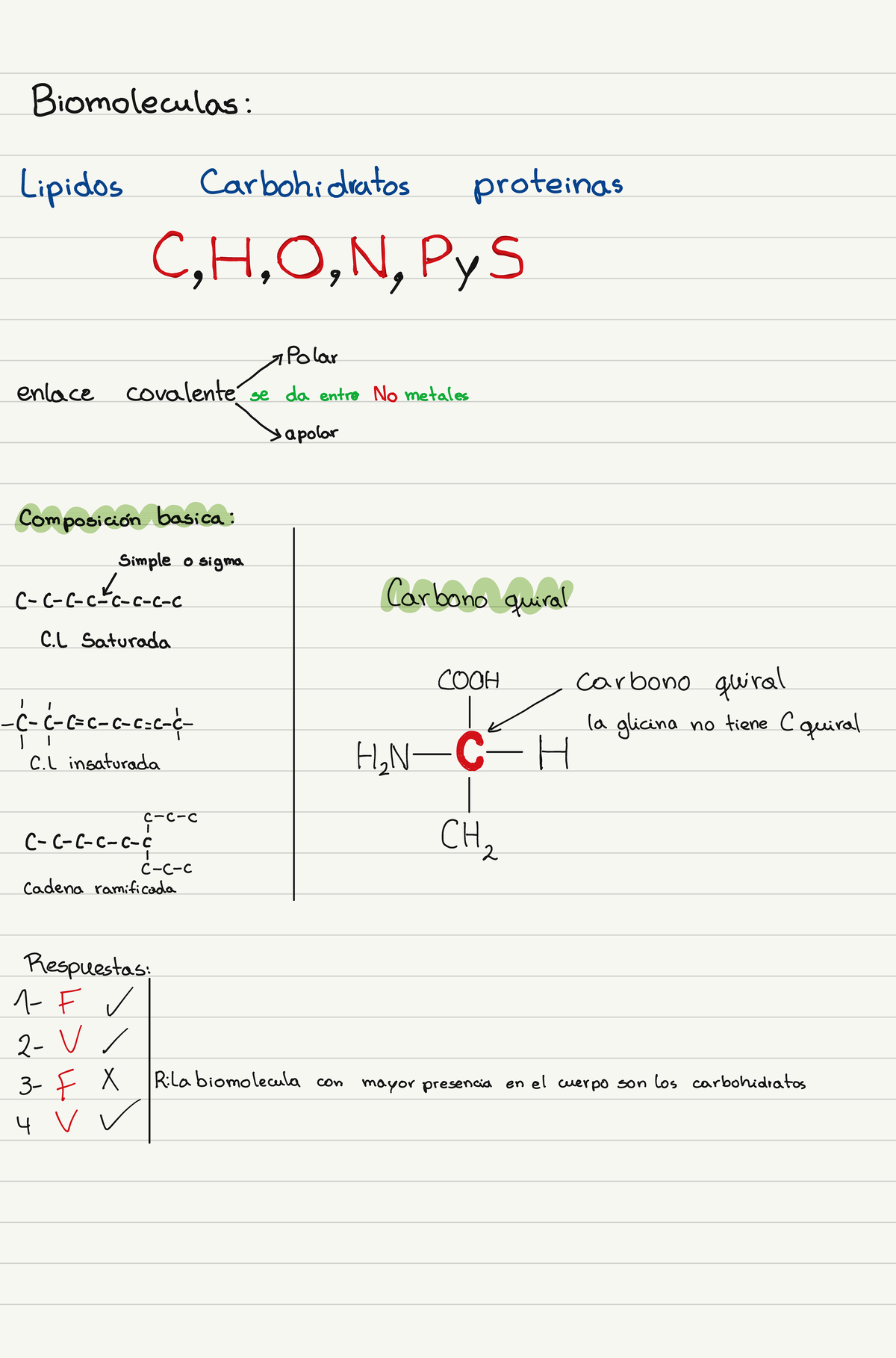 Bioca - ..... - Biomoleculas: Lipidos Carbohidratos proteinas C,H,O,N, Py S Polar enlace ...