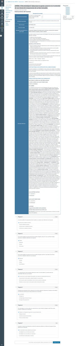 Examen [APEB 1-5%] Caso práctico 1 Identifica las instituciones de Derecho Civil - [APEB1-5% ...