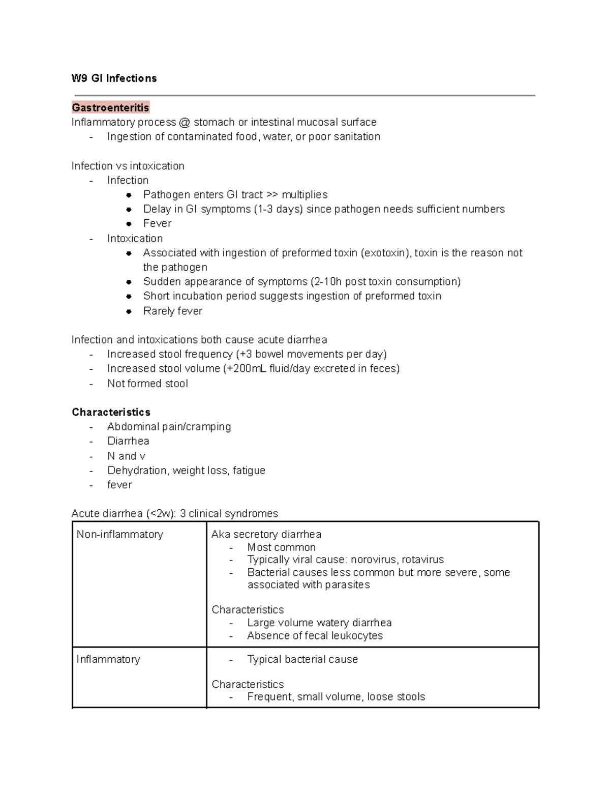 W9 Gastrointestinal Infections - W9 GI Infections Gastroenteritis ...
