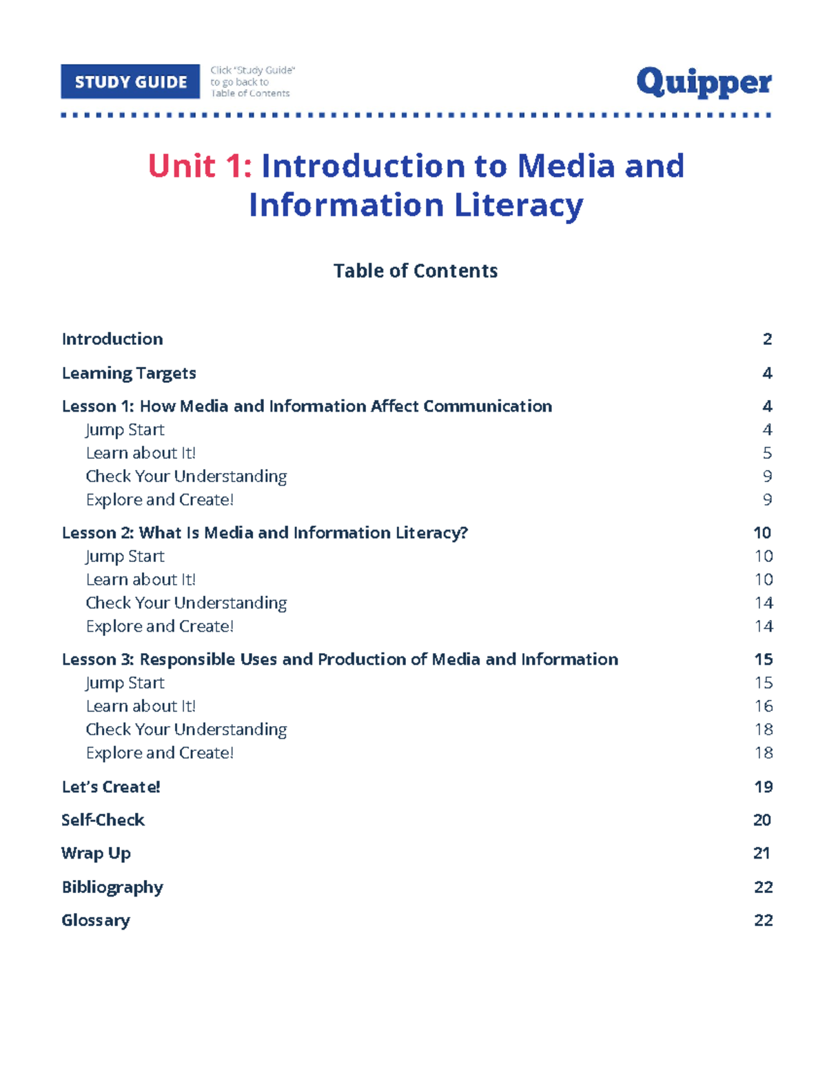 UNIT 1 - MIL - Unit 1: Introduction to Media and Information Literacy ...