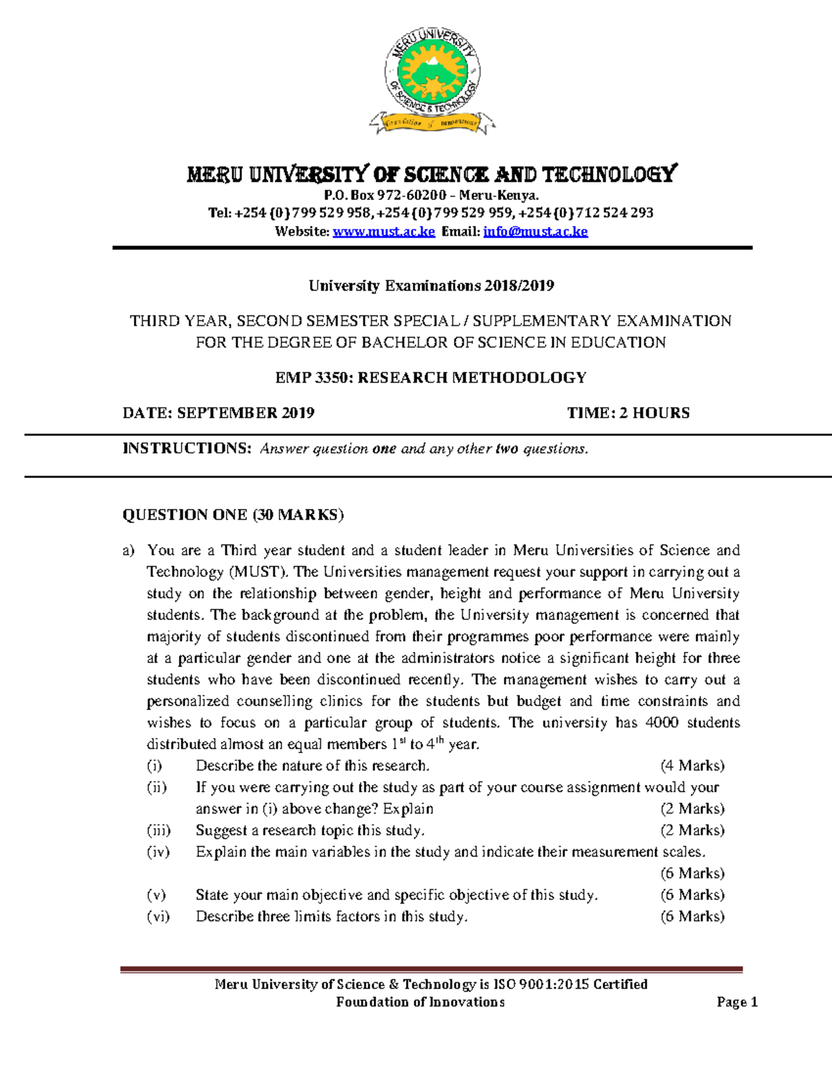 Research Methodology. Ways of data collection and presentation - Meru ...